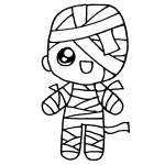 momia-colorear-kawaii - Dibujando con Vani