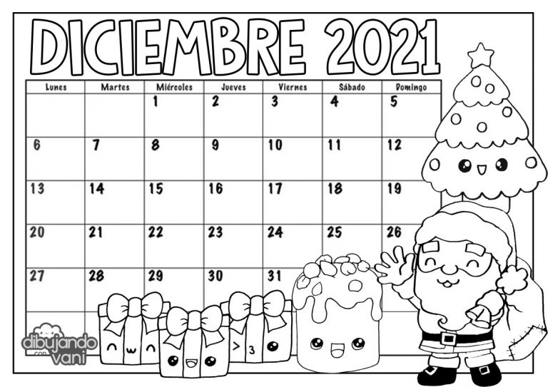 Calendario Diciembre Para Imprimir