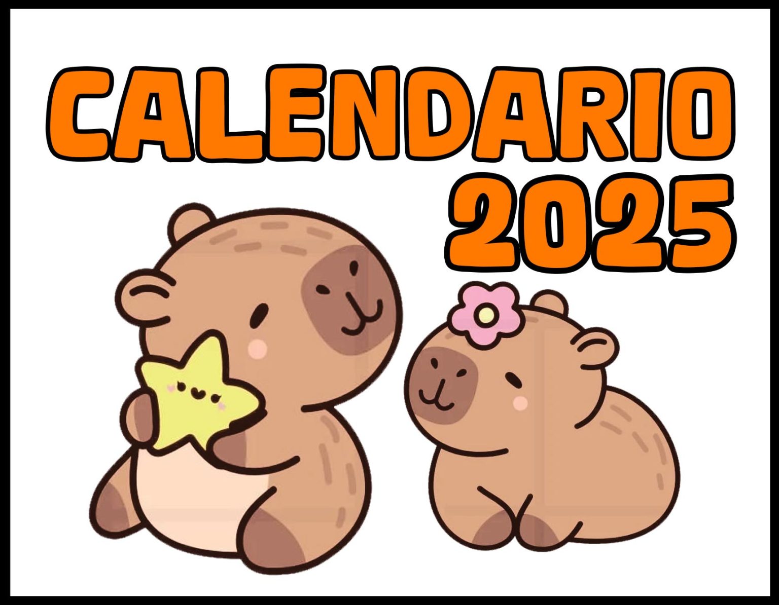 caratula calendario 2025 para imprimir - Dibujando con Vani
