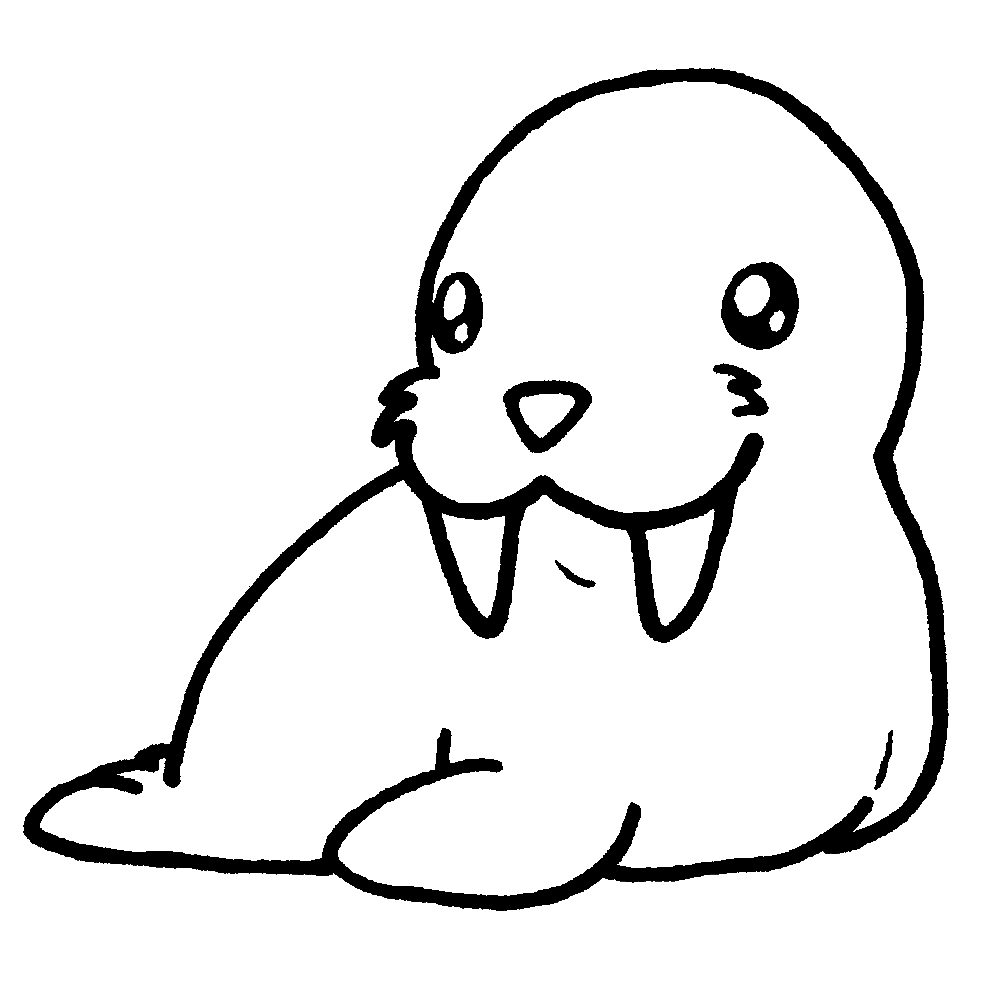 Página Para Colorear De Morsa Diseño PNG Y SVG De Morsa Color Trazo