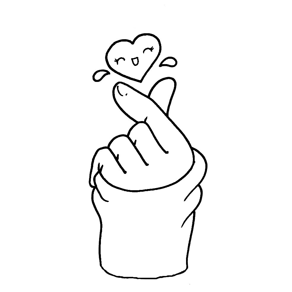 corazon coreano para colorear - Dibujando con Vani