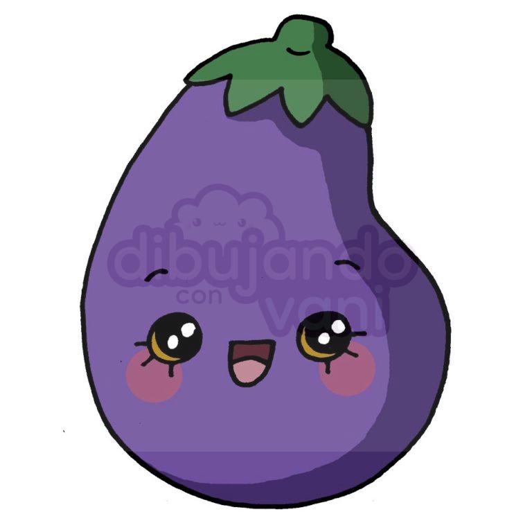 berenjena-kawaii - Dibujando con Vani