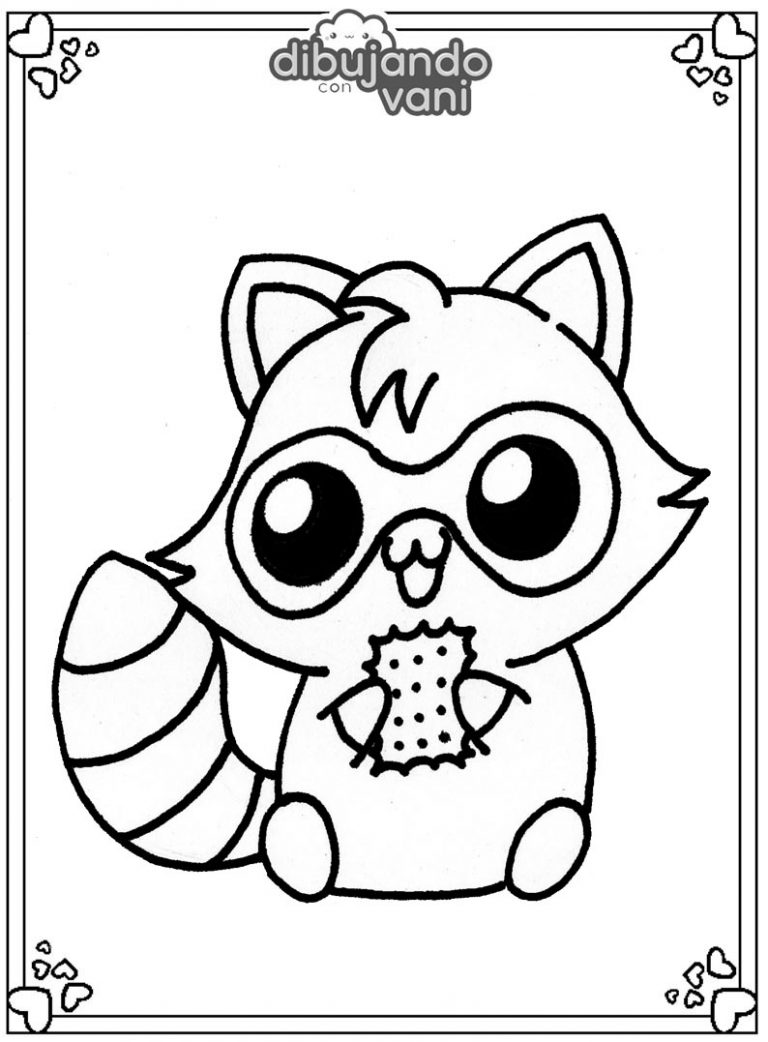 Dibujo de un Mapache para imprimir y colorear - Dibujando con Vani