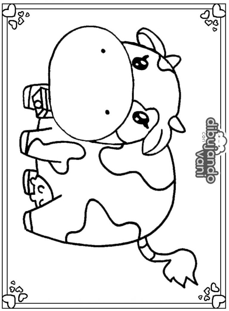Dibujo de una vaca para imprimir y colorear - Dibujando con Vani