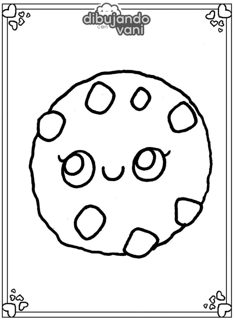 Dibujo de una galleta para imprimir y colorear - Dibujando con Vani