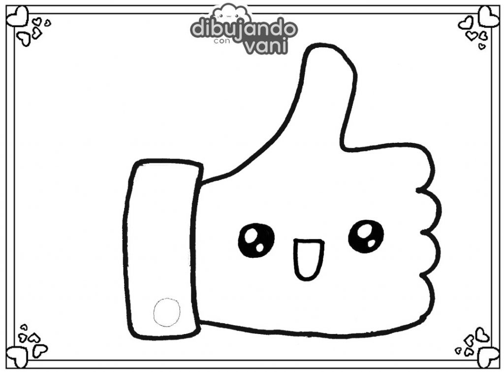 mano like para imprimir - Dibujando con Vani