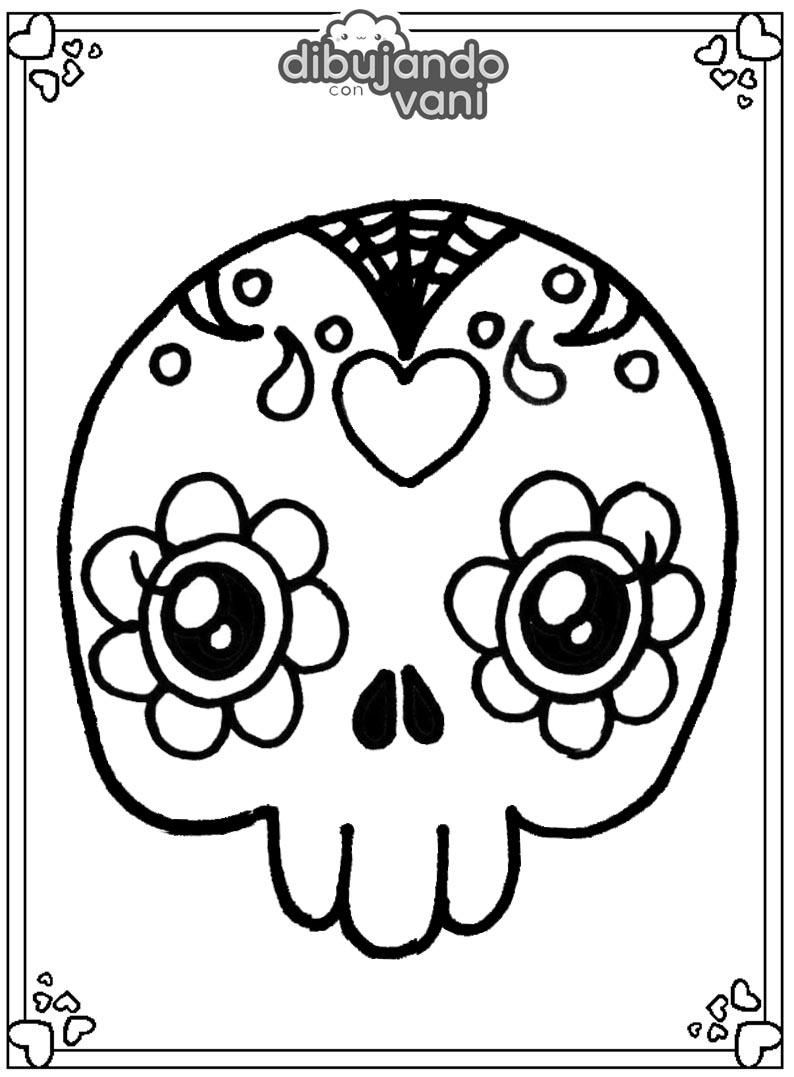Dibujo de un catrina para imprimir - Dibujando con Vani