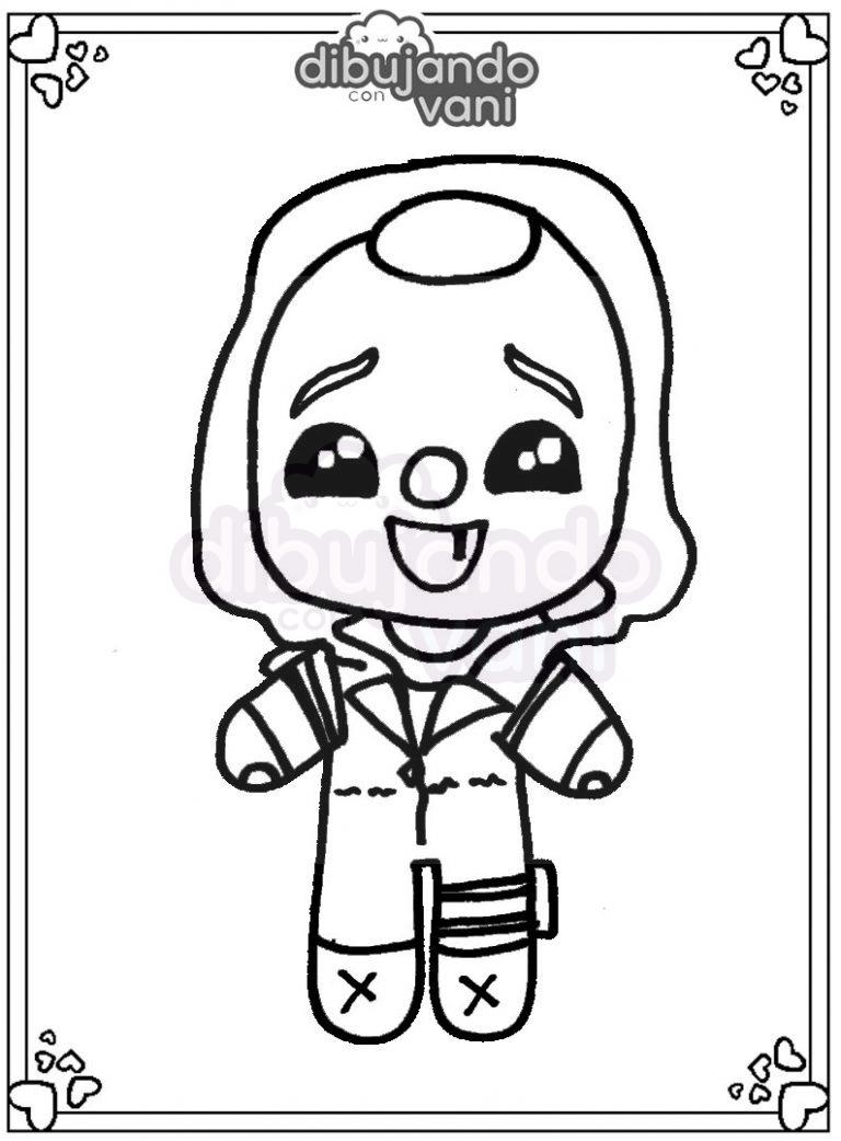 Dibujo del payaso criminal de free fire kawaii para imprimir