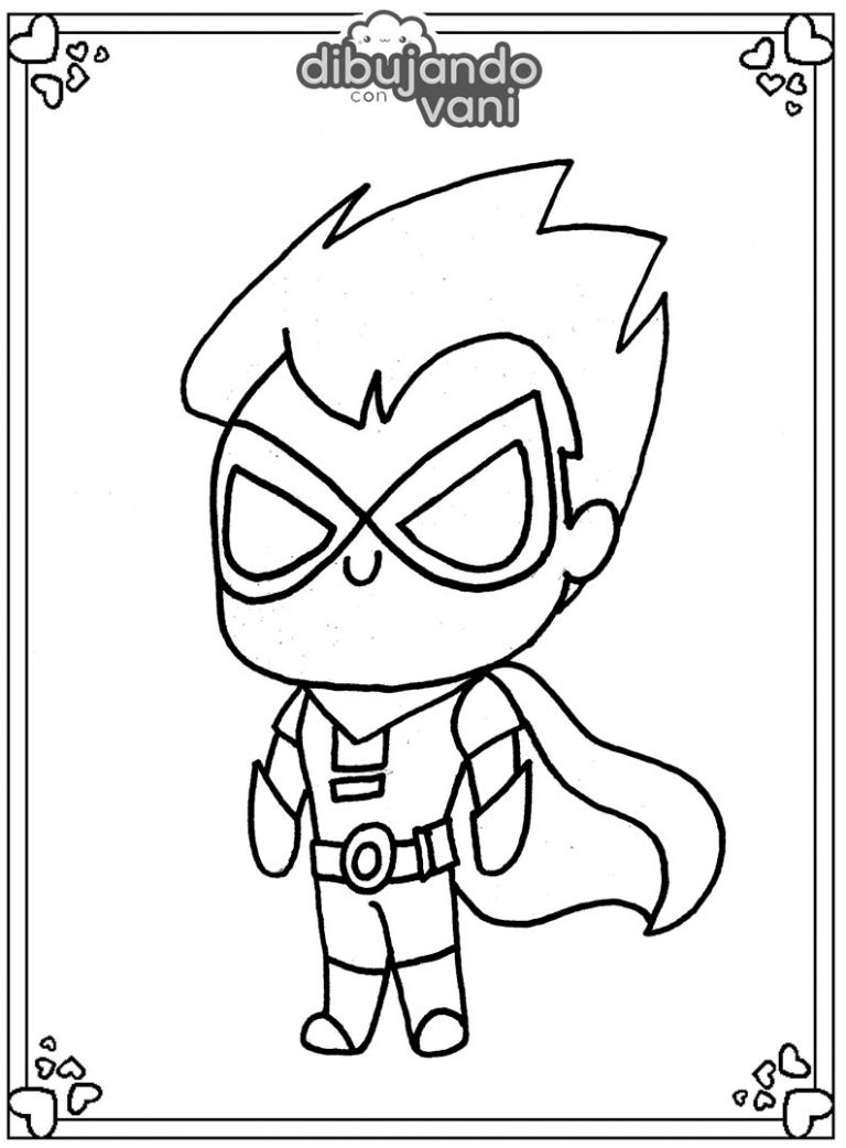 Dibujo de Robin para imprimir y colorear - Dibujando con Vani