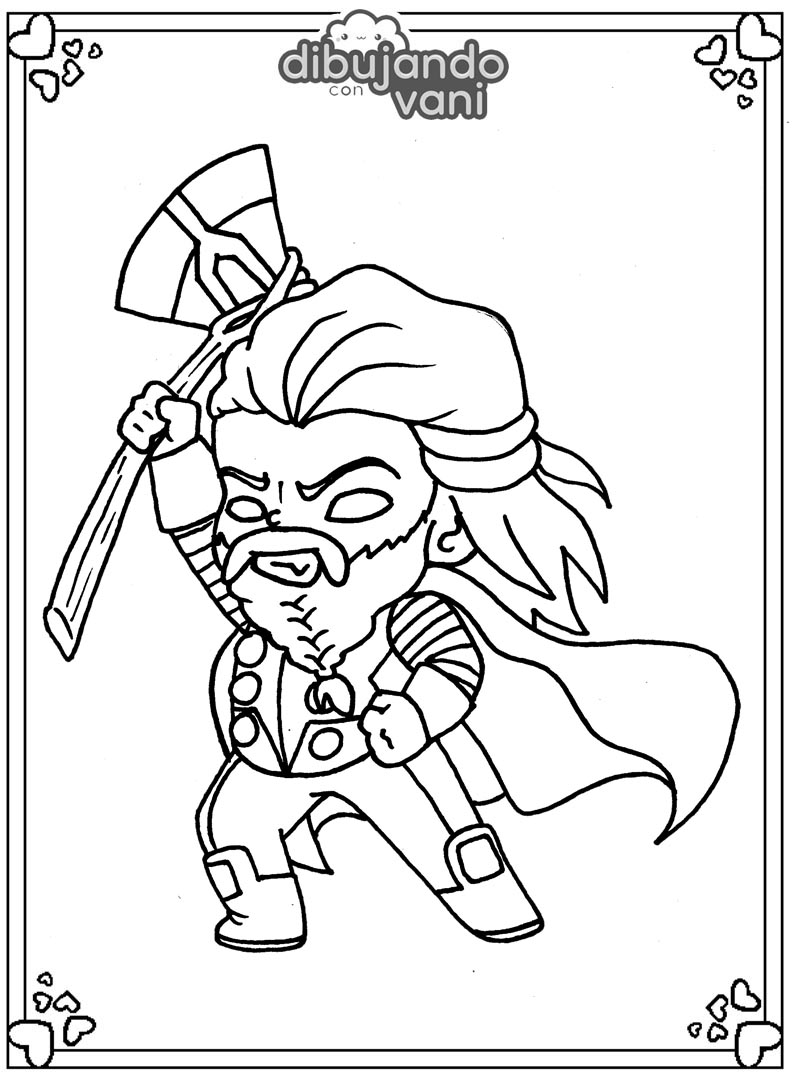 Dibujo De Thor Para Imprimir Y Colorear Dibujando Con Vani