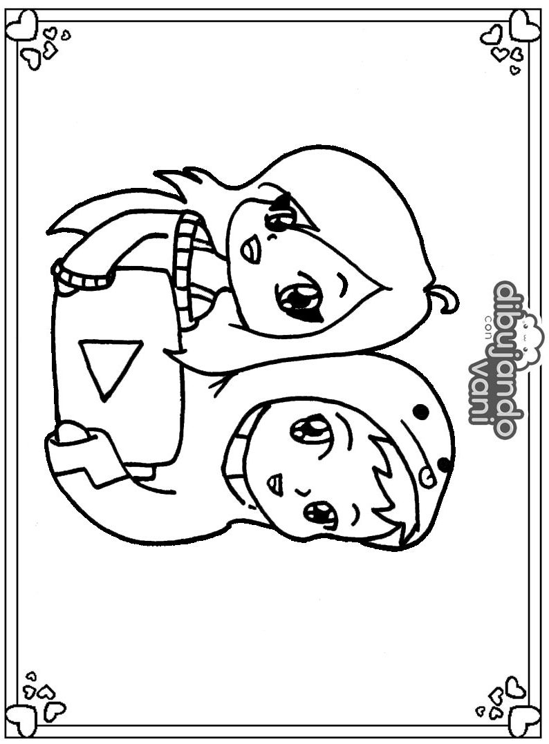 Dibujo de lina y dany para imprimir - Dibujando con Vani