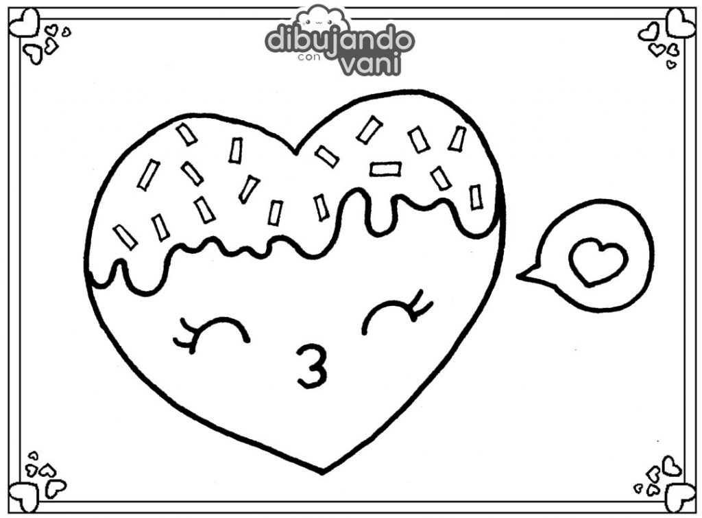 corazon para imprimir - Dibujando con Vani