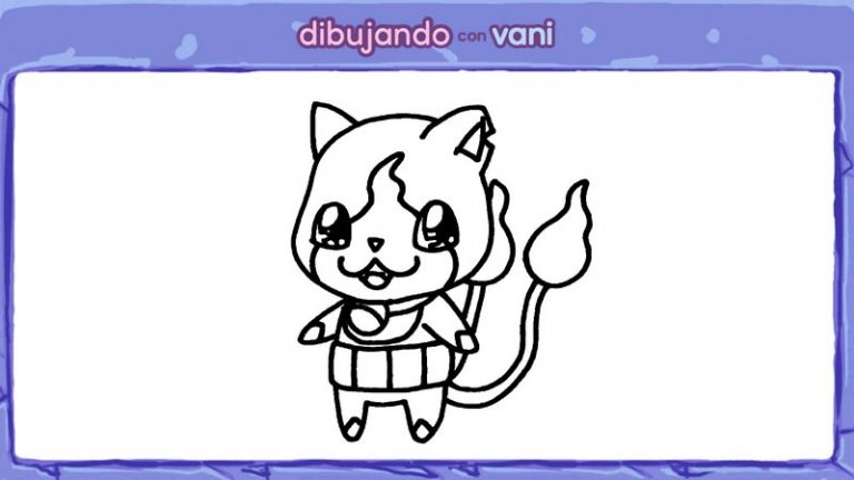 Shibanian para colorear en estilo kawaii - Dibujando con Vani