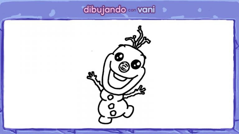 Olaf de frozen kawaii para colorear - Dibujando con Vani