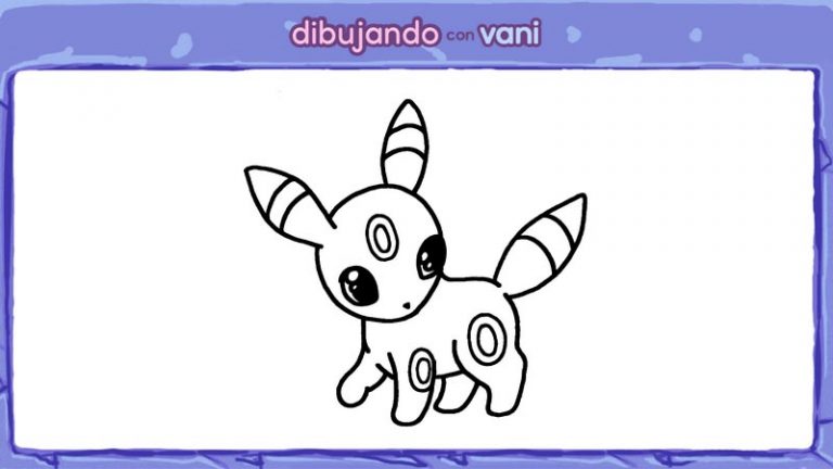Umbreon de Pokemon kawaii para colorear - Dibujando con Vani