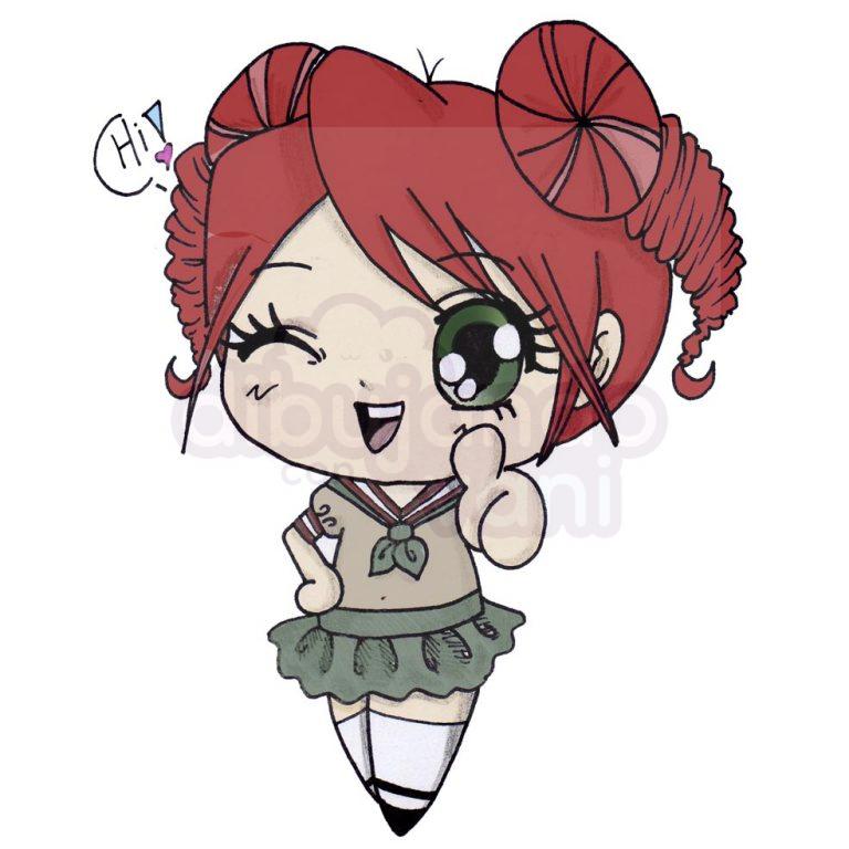 niña estudiante chibi - Dibujando con Vani